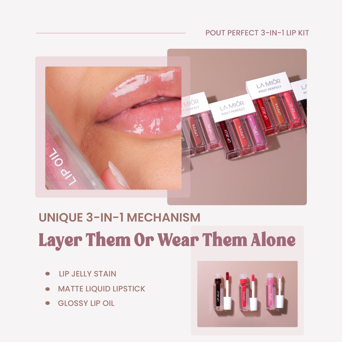 Pout Perfect 3-in-1 Lip Kit – La Mior